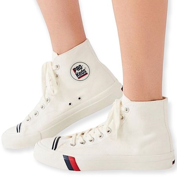Keds | Shoes | Pro Keds Vintage White High Top Canvas Sneakers | Poshmark